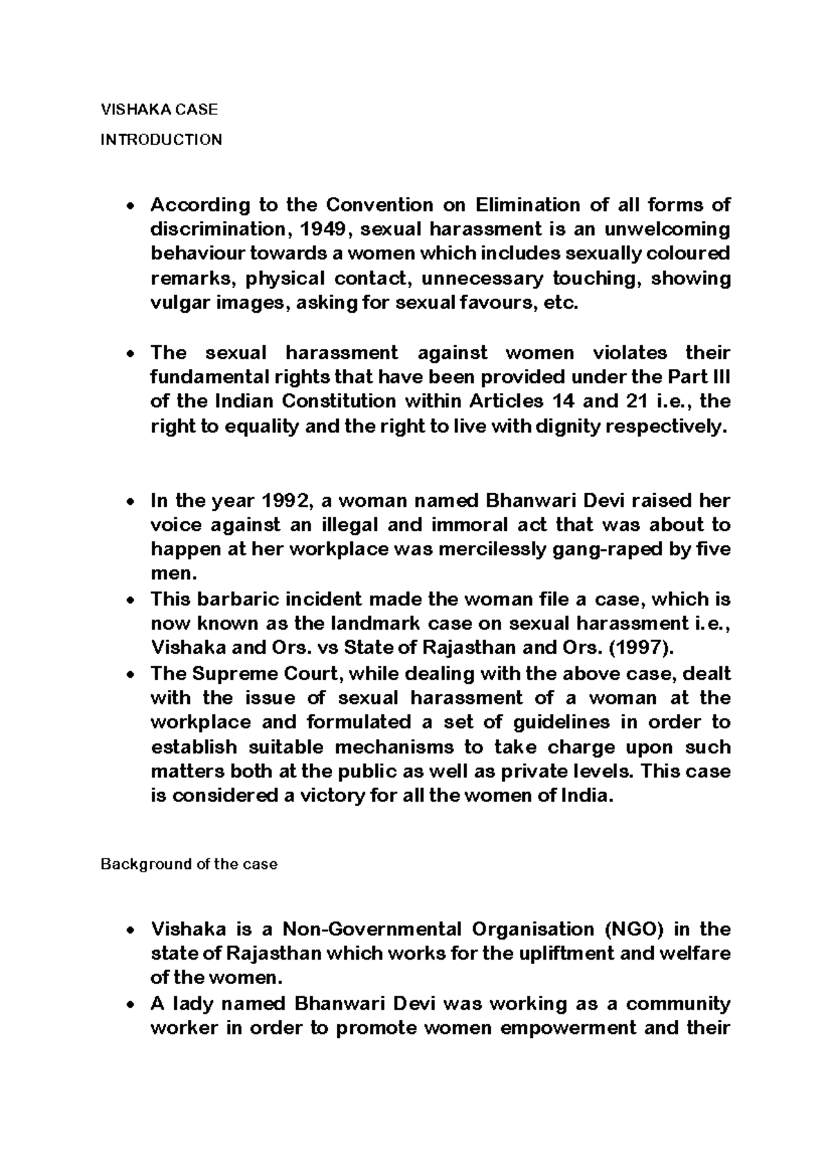 Vishaka Case & POSH Act: Landmark Legal Frameworks for Women's Rights ...