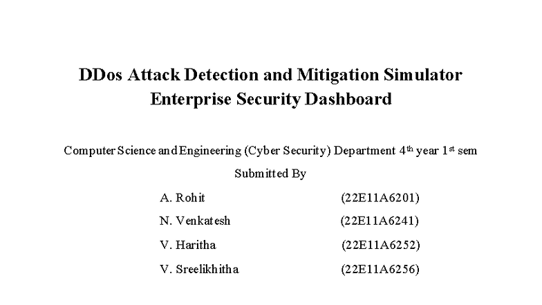 DDoS Attack Detection & Mitigation Simulator - CSE Project Report - Studocu