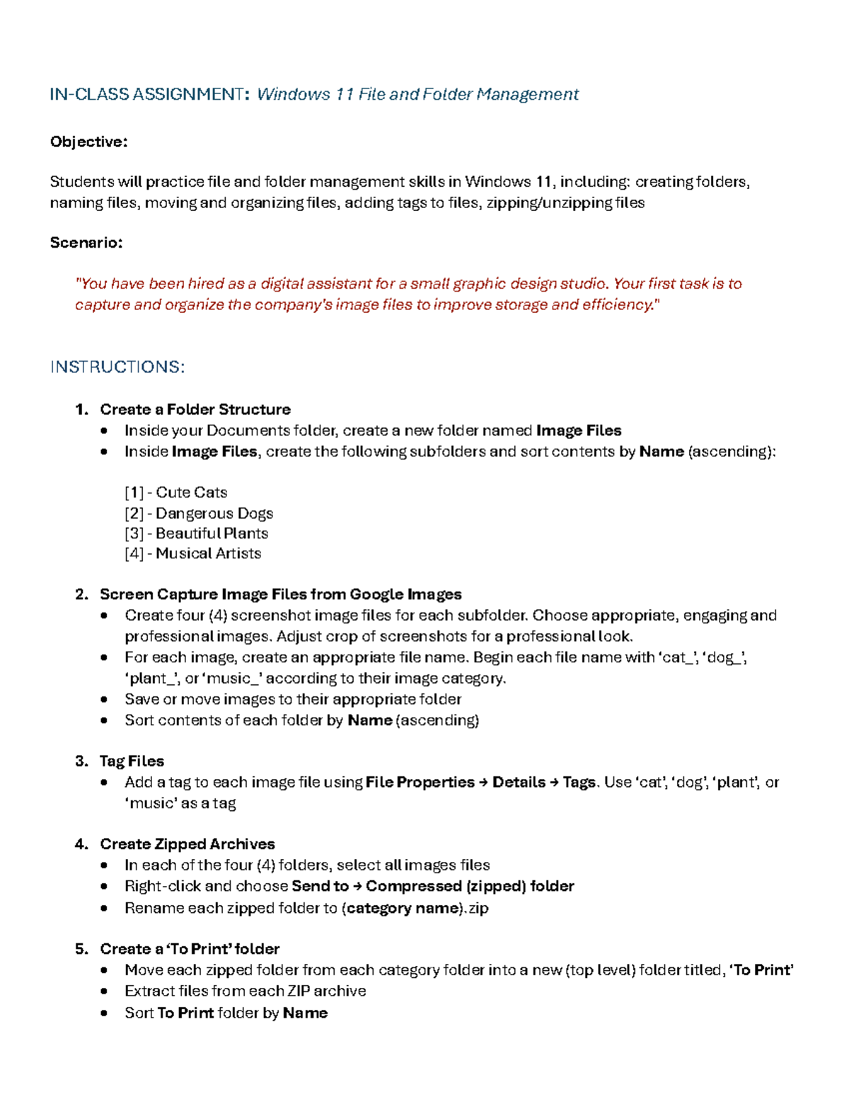 ASSIGNMENT: Windows 11 File & Folder Management Guide - Studocu