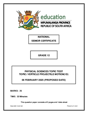 Physical science scope 2021 grade 12 - 1 SCOPE FOR EXAMINATIONS 2021 ...