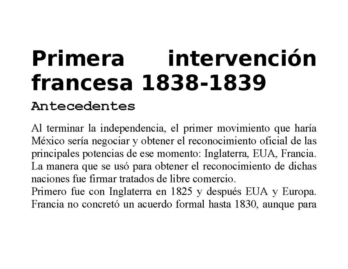 Intervención Francesa en México: 1838-1864 - Antecedentes y Eventos ...
