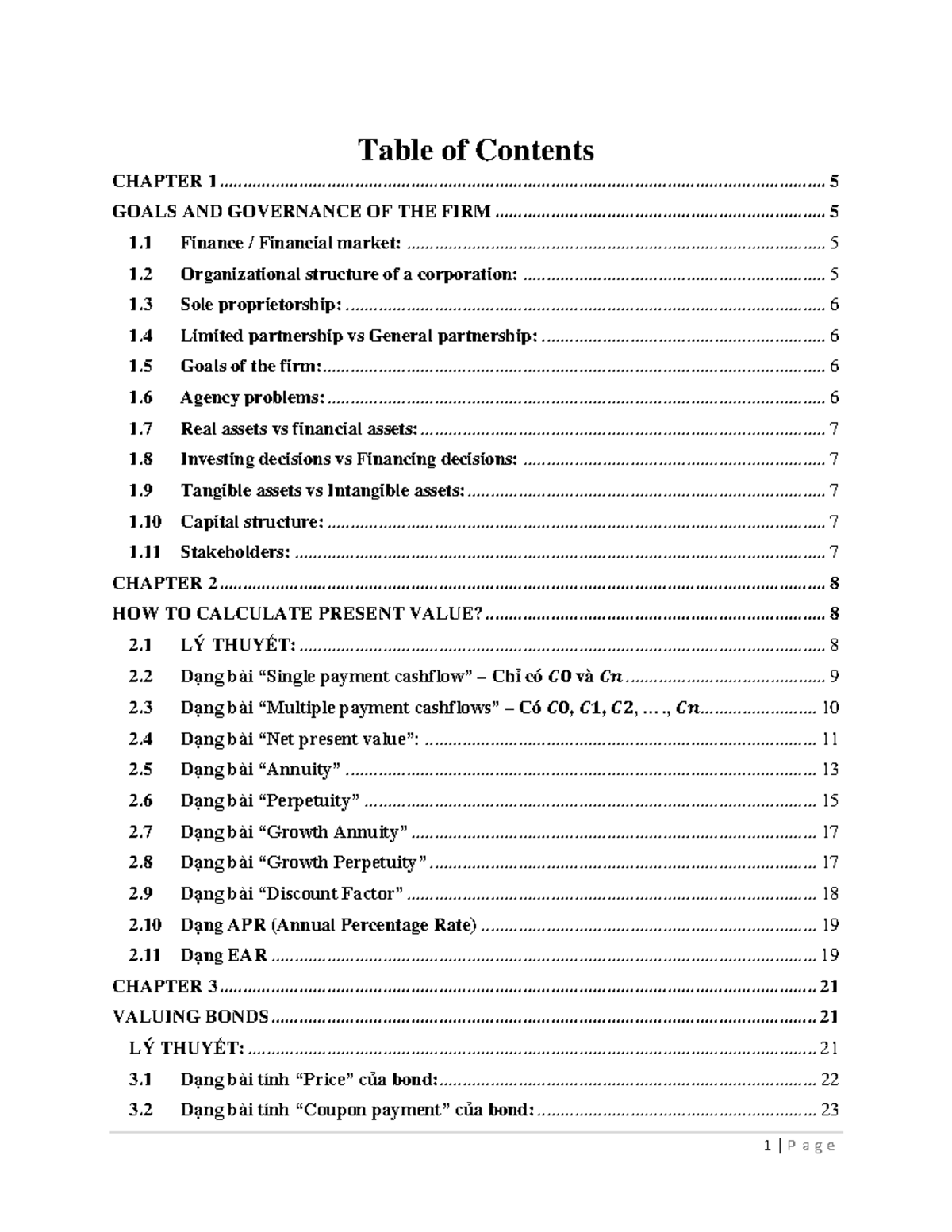 Financial Management Review: Key Concepts and Calculations (FM 101 ...