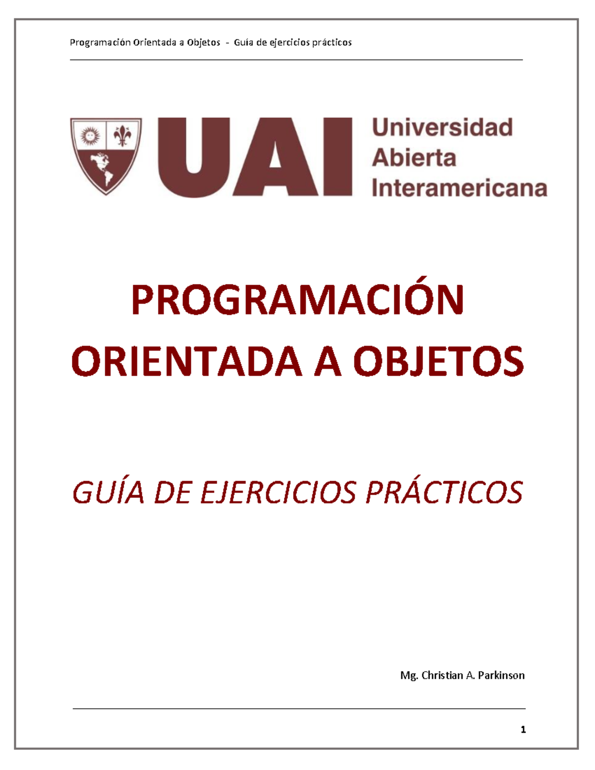 Guía de Ejercicios Prácticos de Programación Orientada a Objetos - PO 101 - Studocu