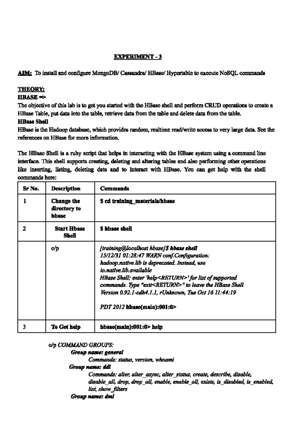 Big Data Analytics Lab - Experiment 3 - Studocu