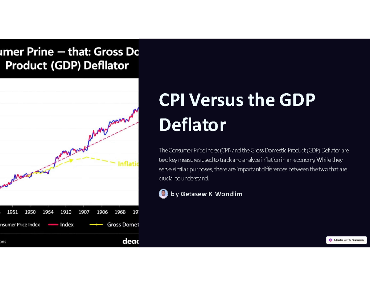 CPI vs GDP Deflator: Key Measures of Inflation Explained - Studocu