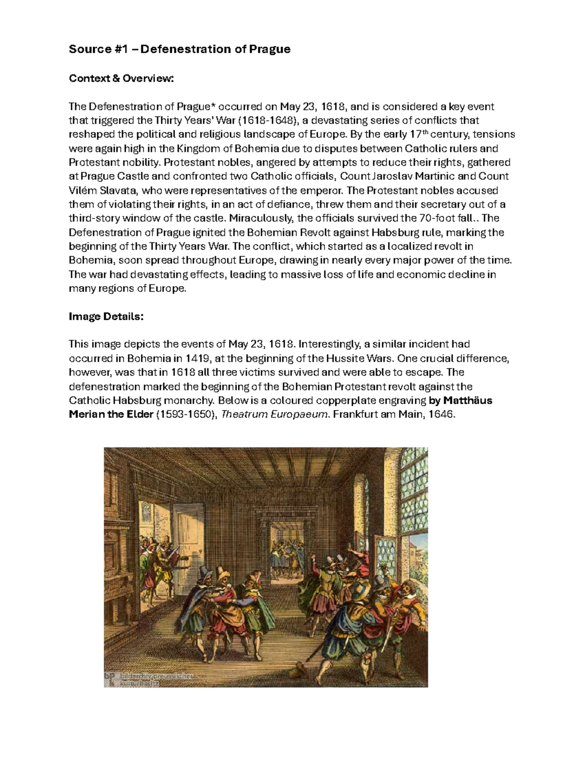Reformation OPCVL Notes: Key Events and Contexts of the 30 Years War ...