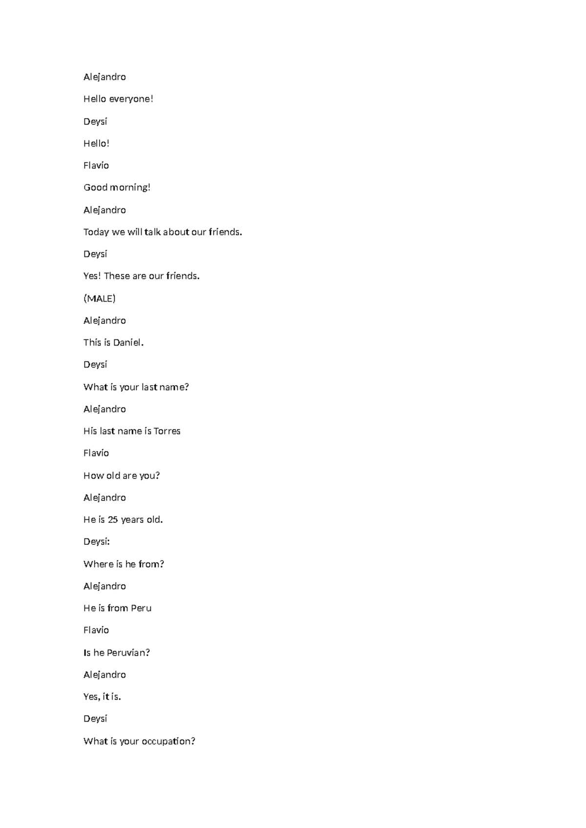 Spanish Conversation Practice: Friends' Introductions - Studocu