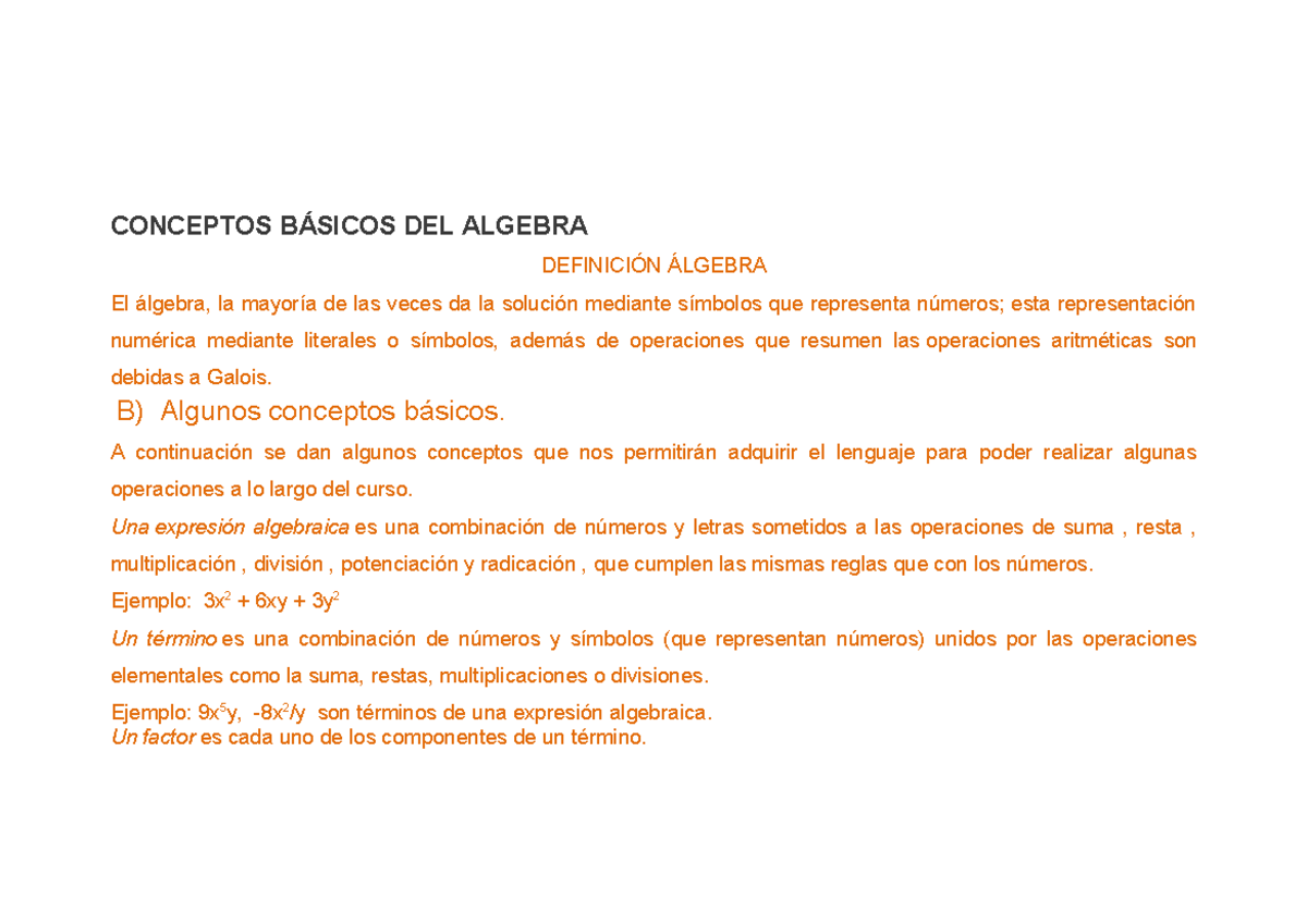 Conceptos Básicos DEL Algebra - CONCEPTOS BÁSICOS DEL ALGEBRA ...