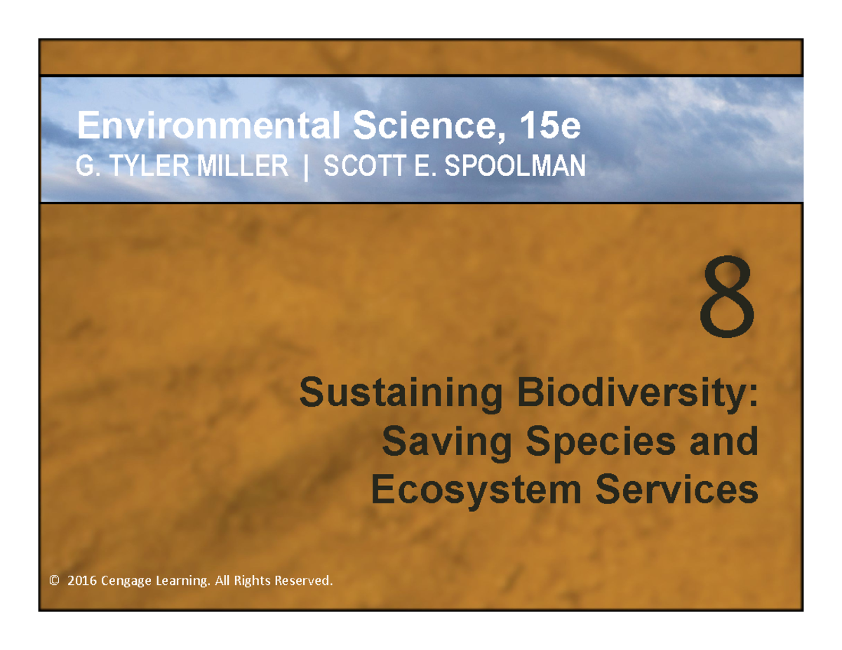 Environmental Science Chapter 8: Sustaining Biodiversity Insights - Studocu