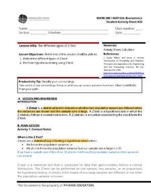 Prelim - Radiology Technology - i MATH ANXIETY: EFFECTS IN THE ACADEMIC ...