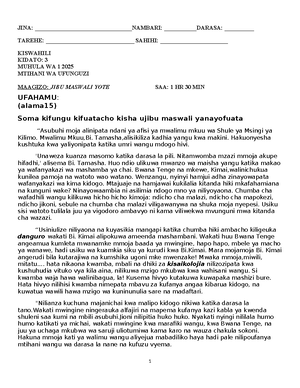 Mbinu za lugha katika tamthilia: Mbinu na matumizi ya kifasihi - Studocu