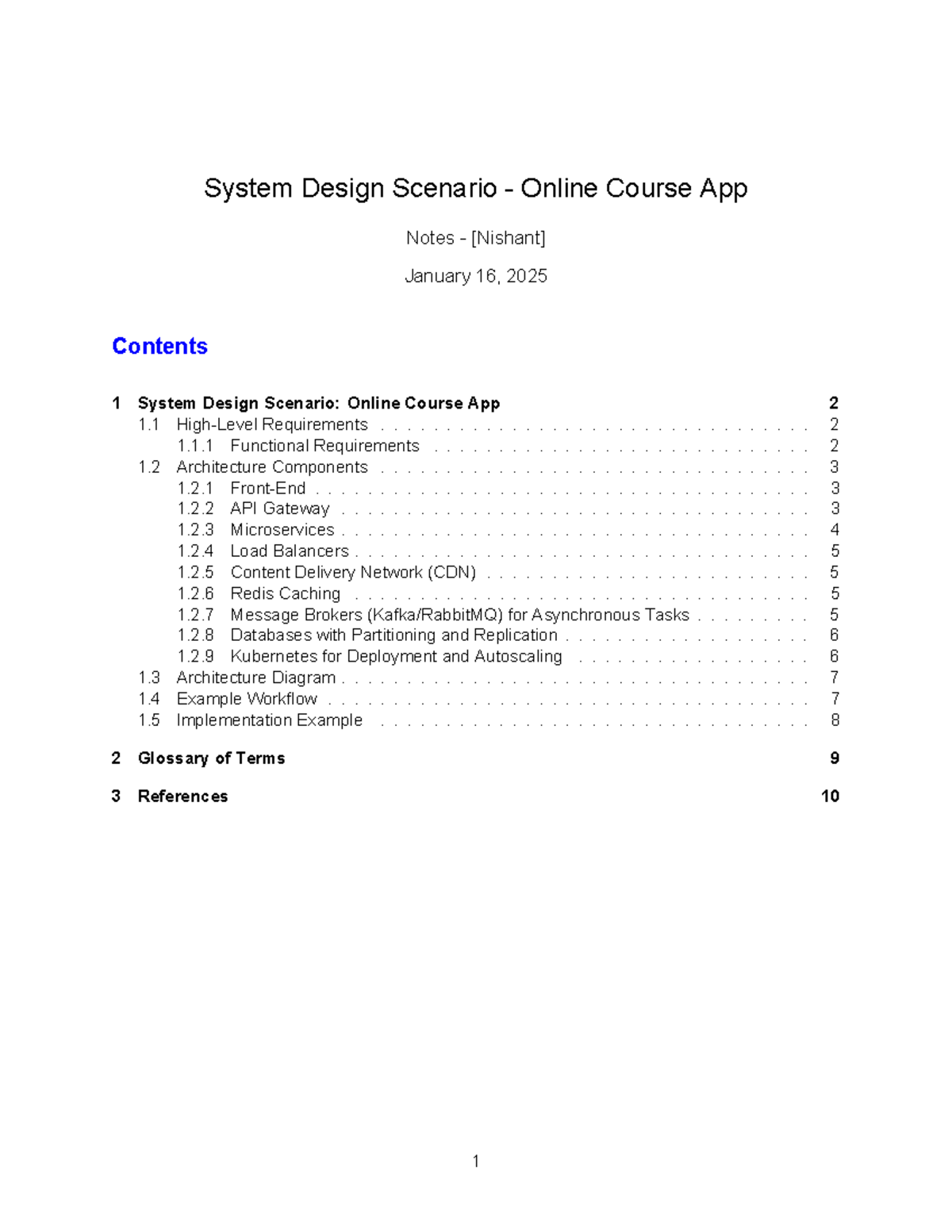 System Design Scenario: Online Course App Notes (10xTraining) - Studocu