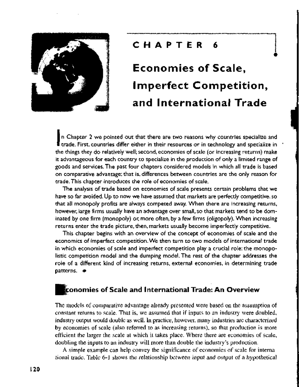 Krugman Model Chapter 6 Notes: Economies of Scale & International Trade ...