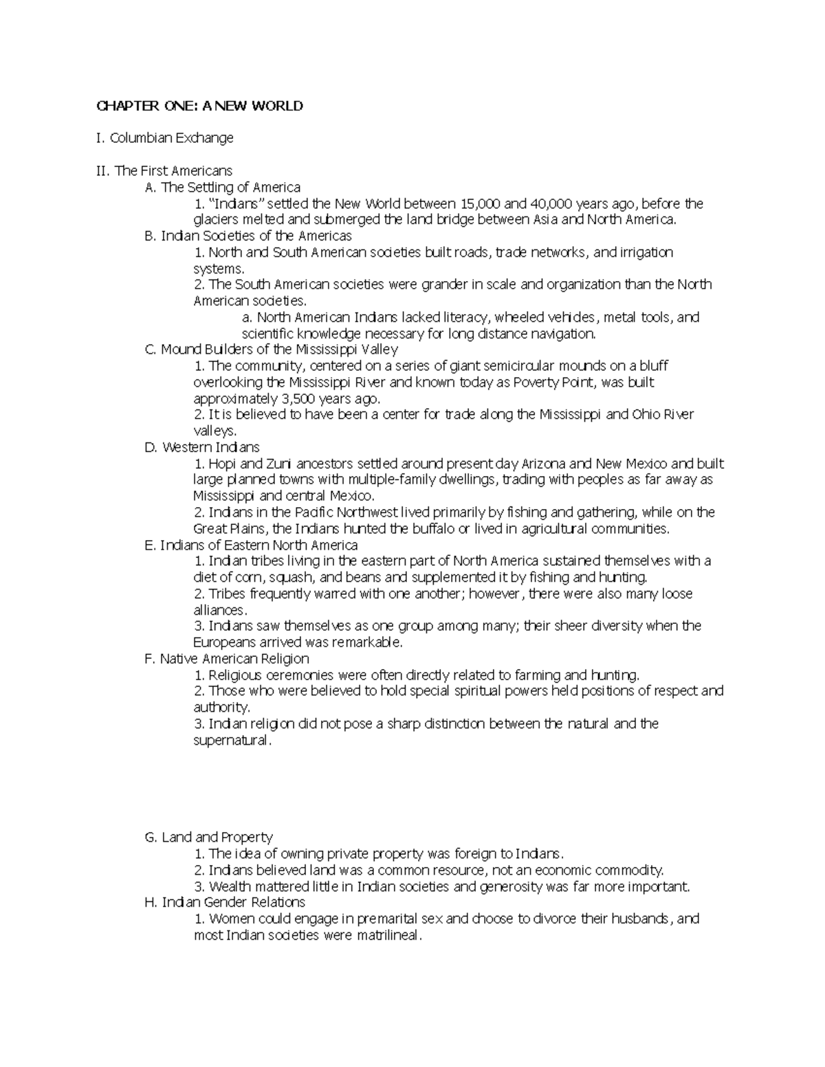 APUSH Ch. 1: Outline of the New World in *Give Me Liberty!* - Studocu