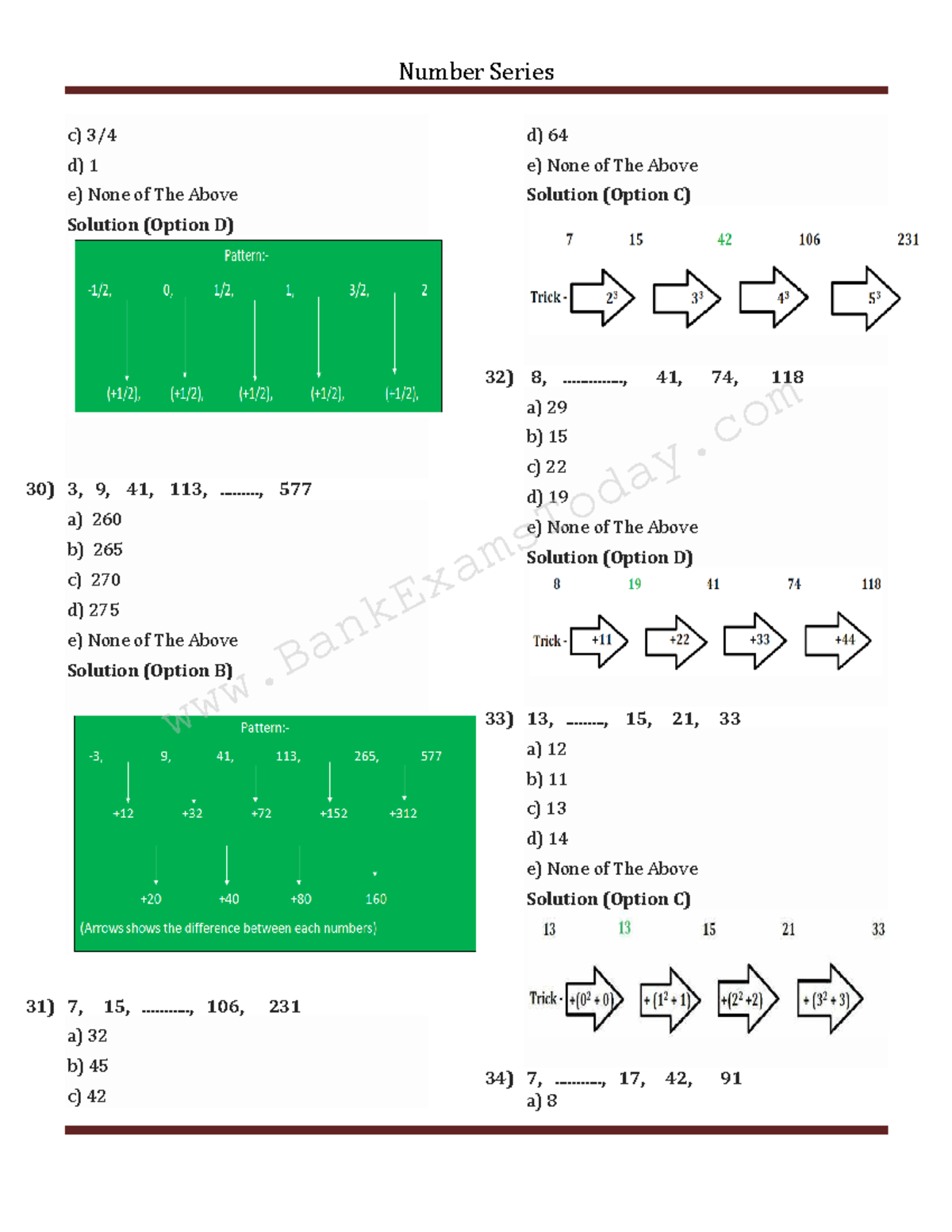 Number Series - 98 Problems with Solutions (Final Exam) - Studocu