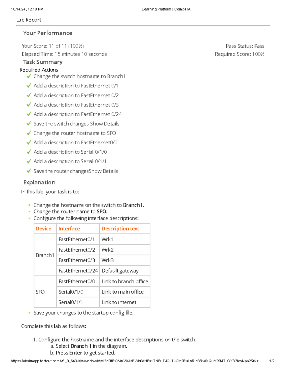 3.4.3 - Hostname & Description Configuration Lab Report - Studocu