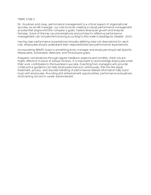 [Solved] As an HR manager you have been asked to develop the performance - Employee Relations ...