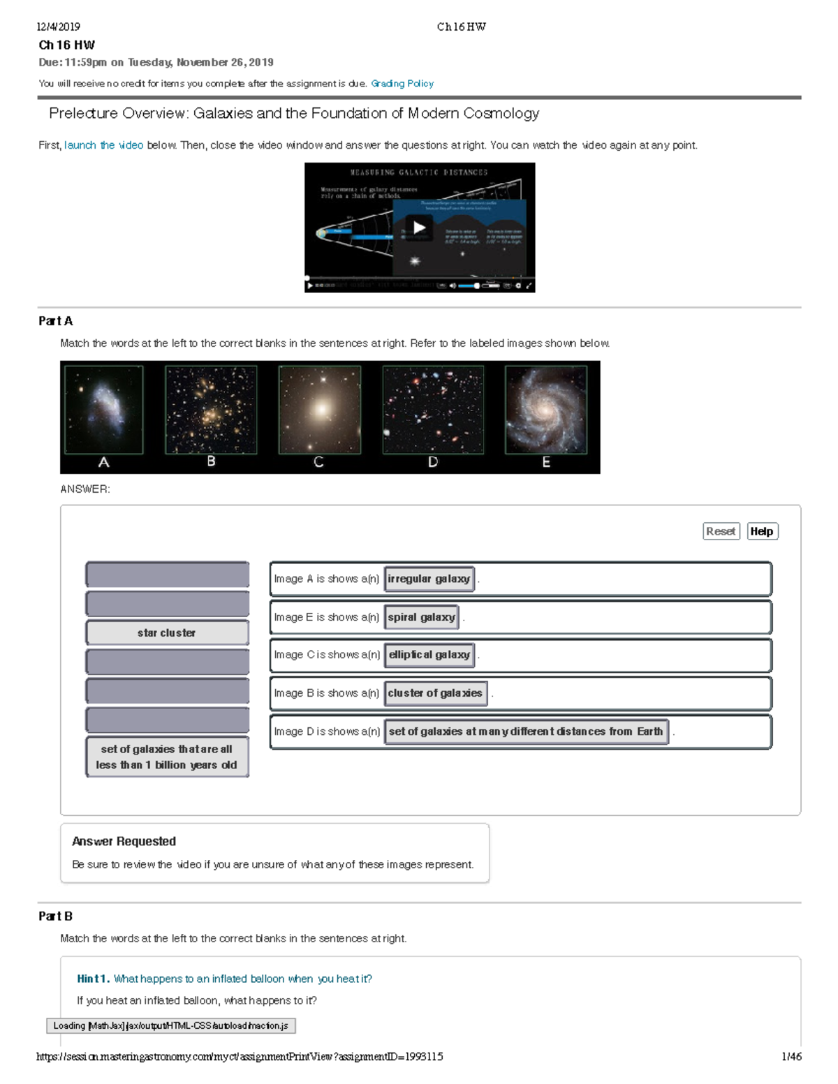 Ch 16 Homework - Understanding Galaxies & Hubble's Law - Studocu