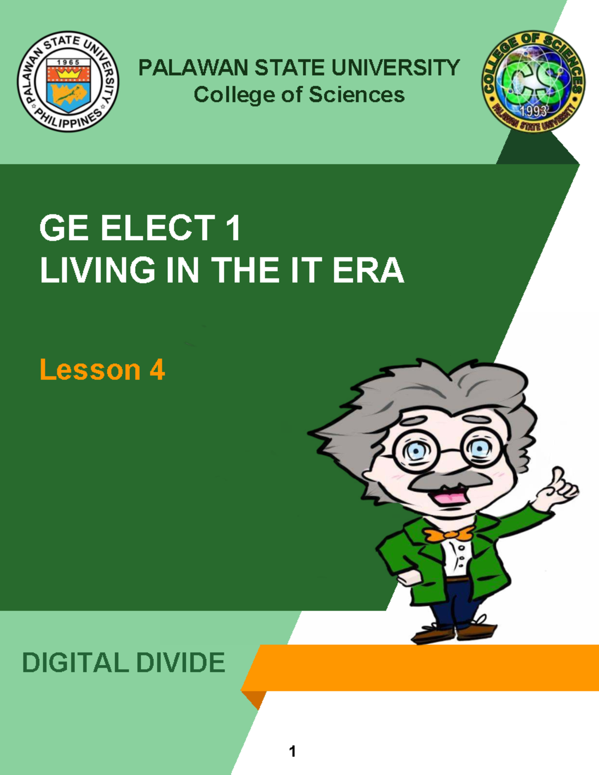 PSU GE ELECT 1: Lesson 4 - Understanding the Digital Divide - Studocu