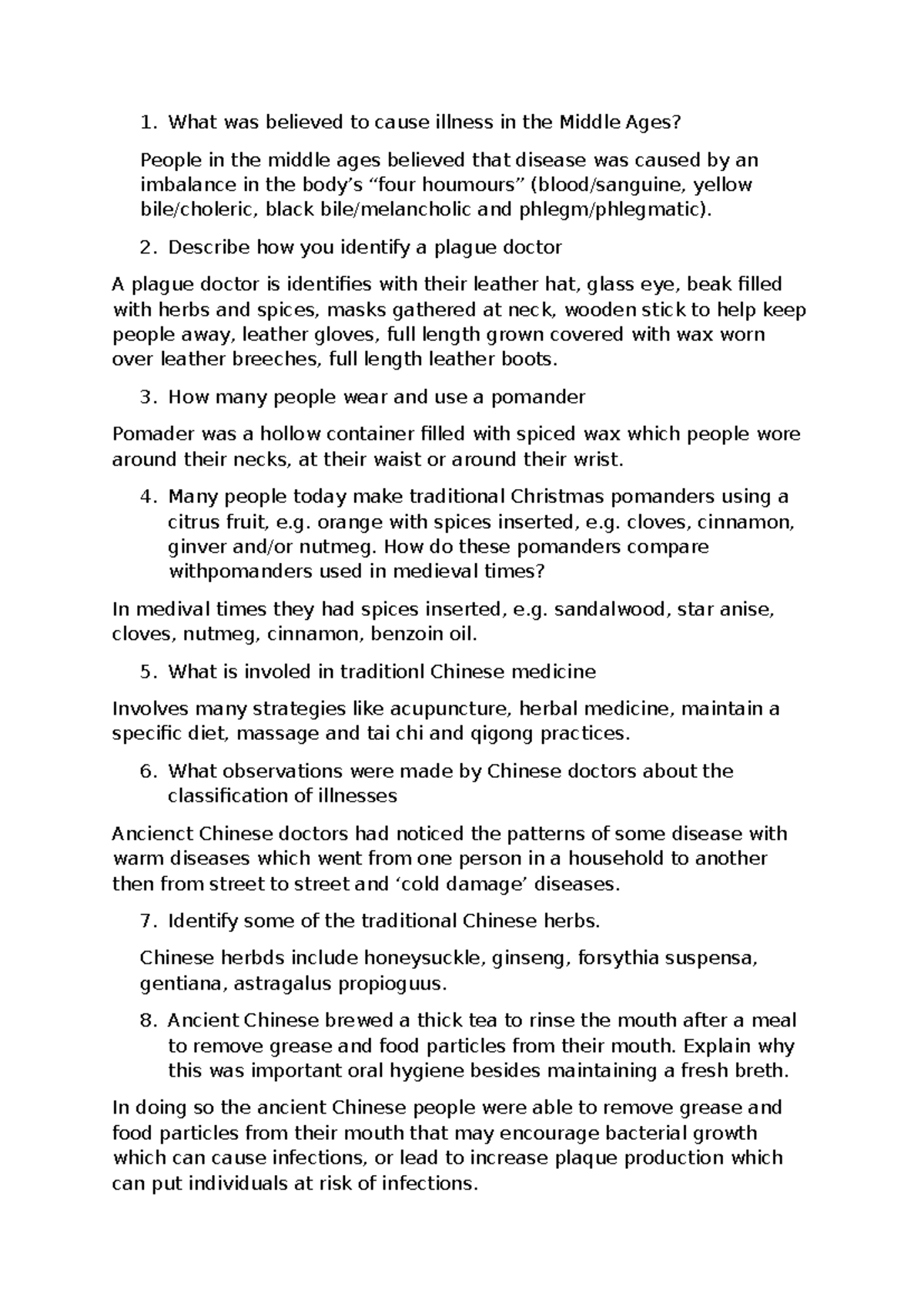 Middle Ages Health Beliefs & Traditional Chinese Medicine Insights ...