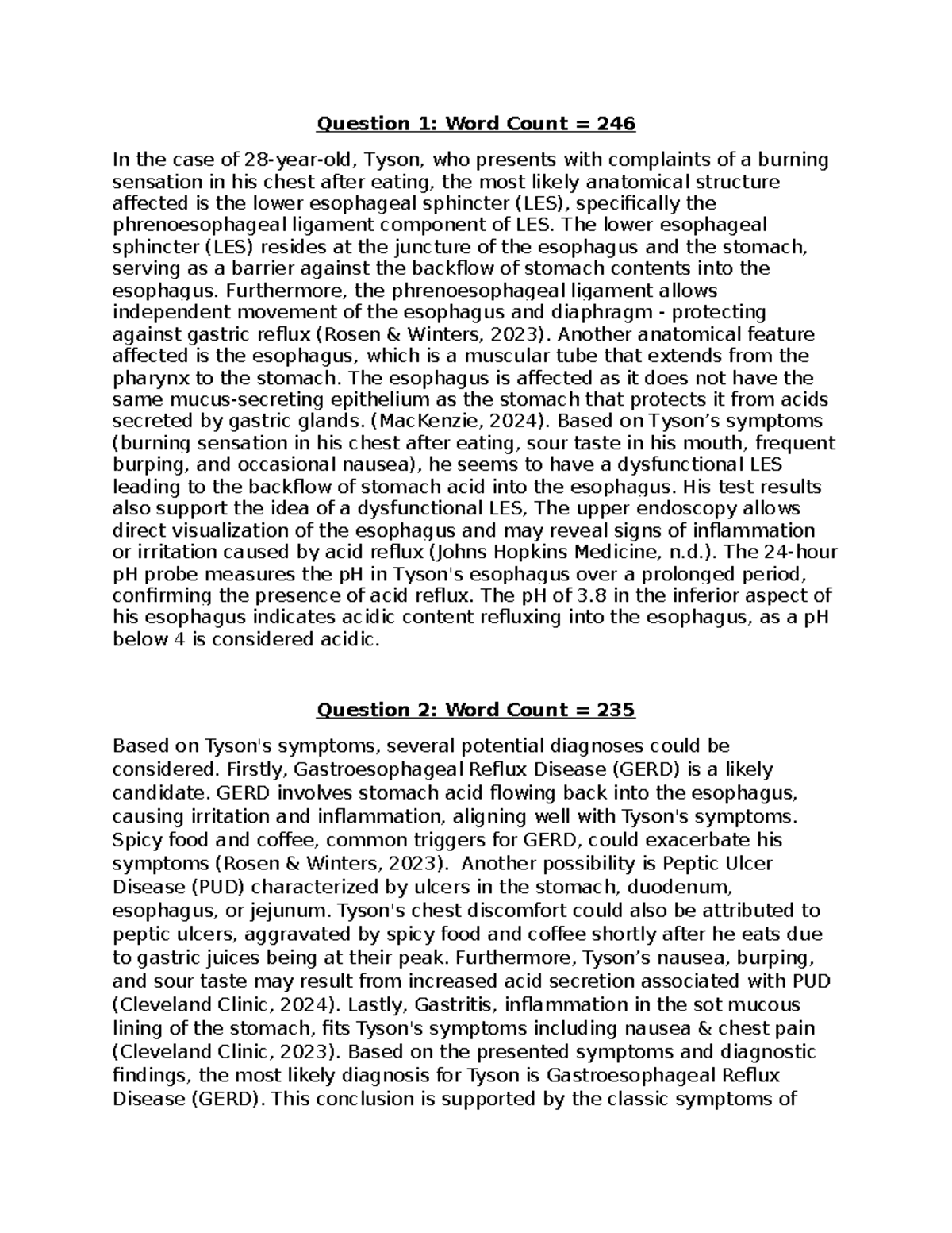 ANAT 100 - Case Study on Gastroesophageal Reflux Disease (GERD) - Studocu