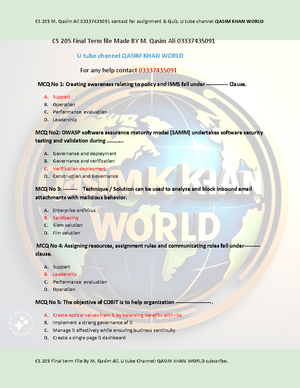 CS205 Handouts PDF - To the unknown future reader. Thank you, because ...