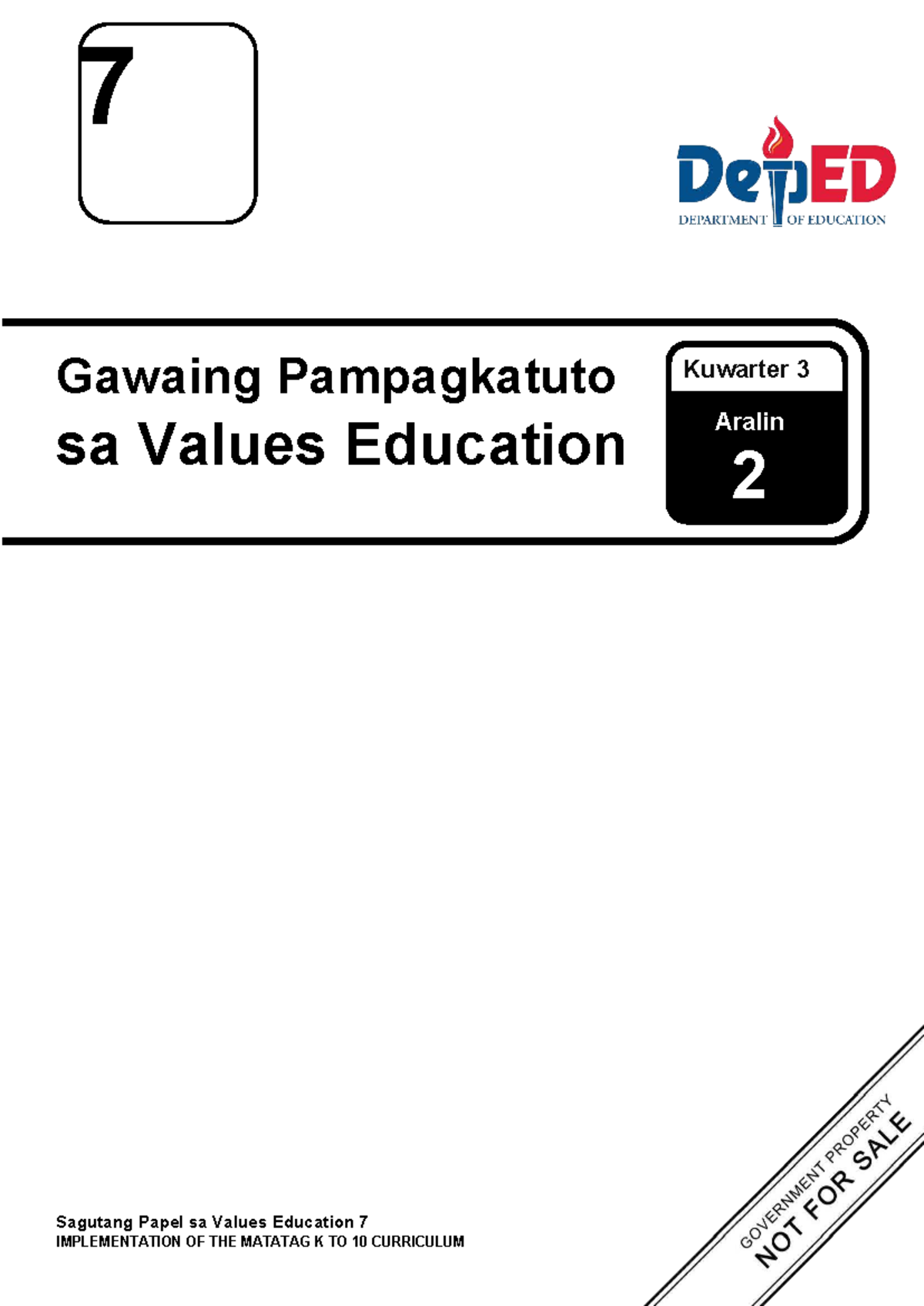 Q3 WS VE7 Lesson 2: Pagpapatawad at Pakikipagsundo sa Kapuwa - Studocu