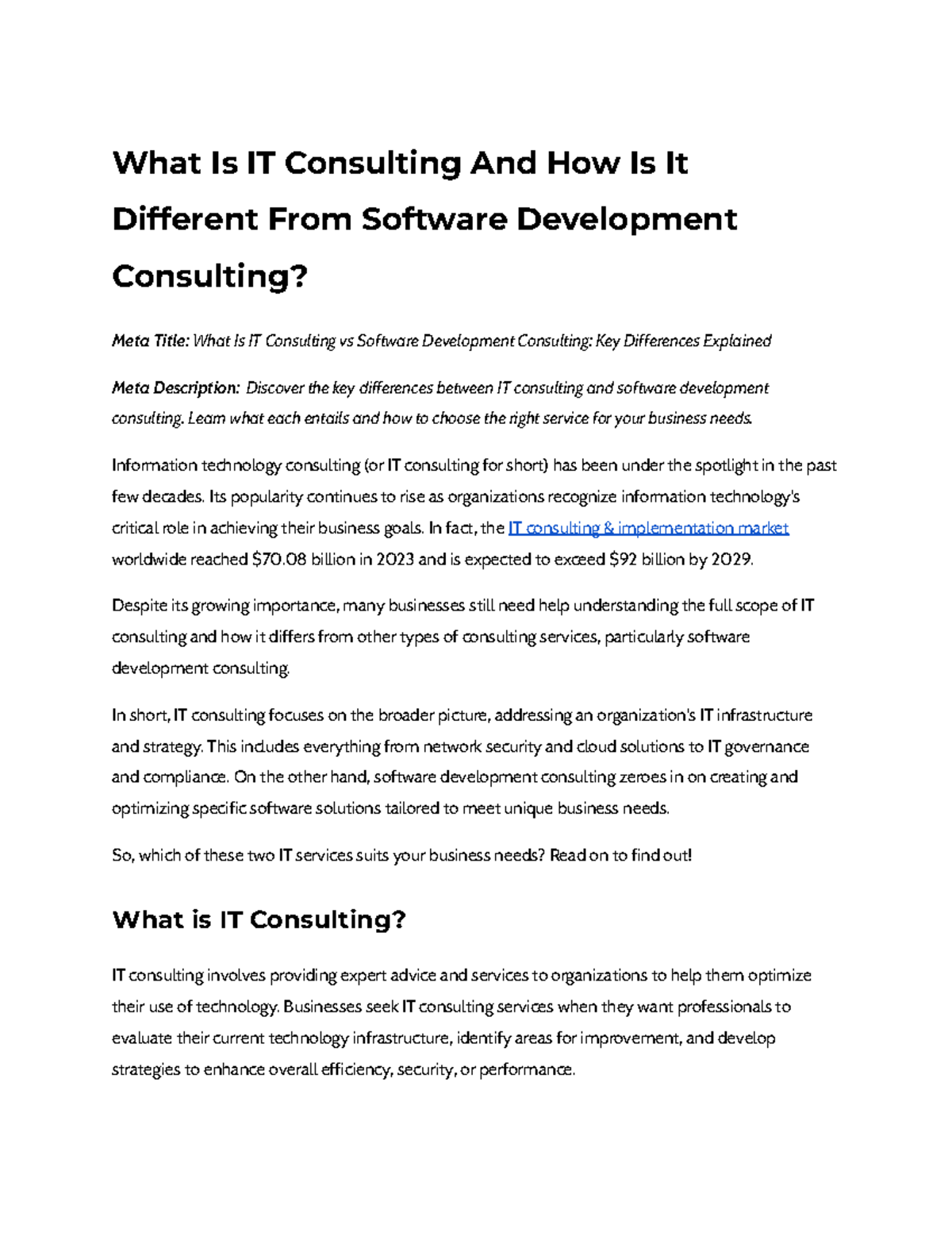 ITC 101: Understanding IT Consulting vs Software Development Consulting ...