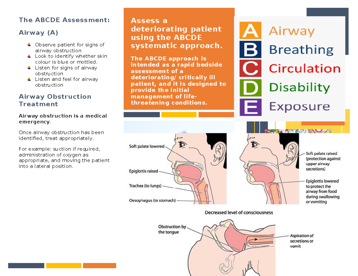 ABCDE Assessment - Assignment Guide for Critical Care Management - Studocu