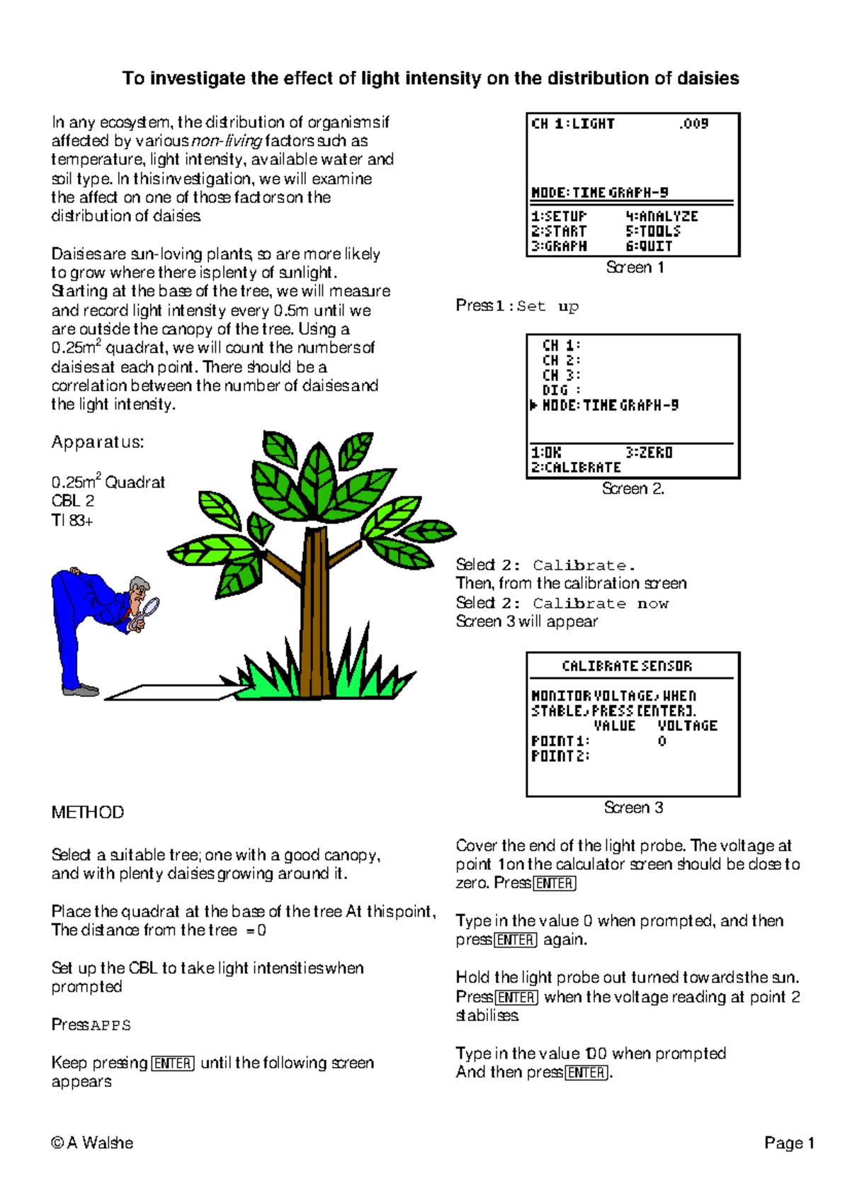Investigation of Light Intensity's Effect on Daisy Distribution - Studocu