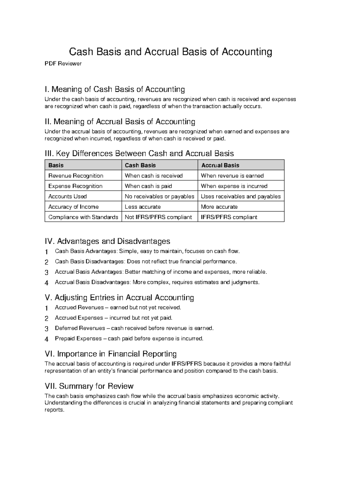 Cash and Accrual Basis Accounting Review (ACCT 101) - Studocu