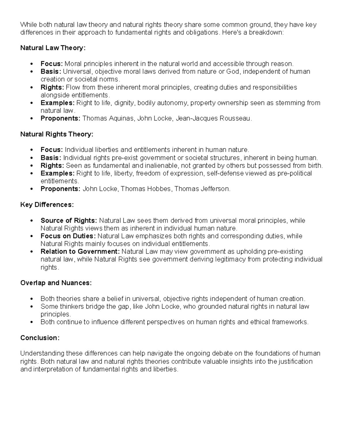 Natural Law vs Natural Rights: Key Theories and Differences Examined ...