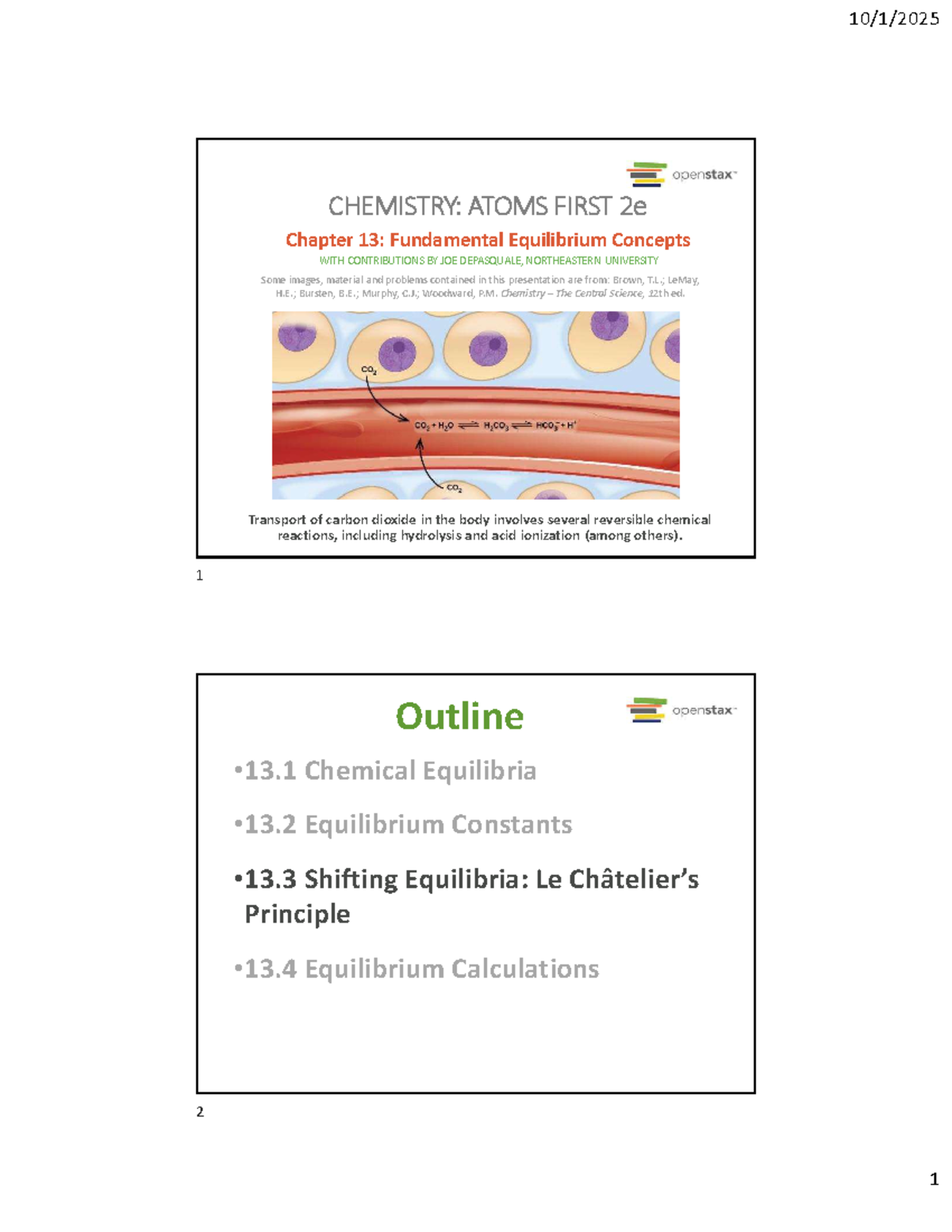 CHEMISTRY: ATOMS FIRST 2e Chapter 13 - Equilibrium Concepts Notes - Studocu