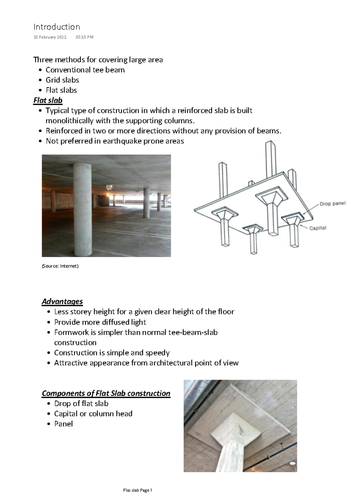 Flat Slab Construction: Lecture Notes and Design Problems - Studocu