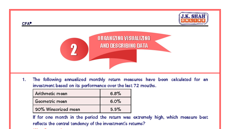 Quantitative Methods 2: Organizing, Visualizing, and Describing Data - Studocu
