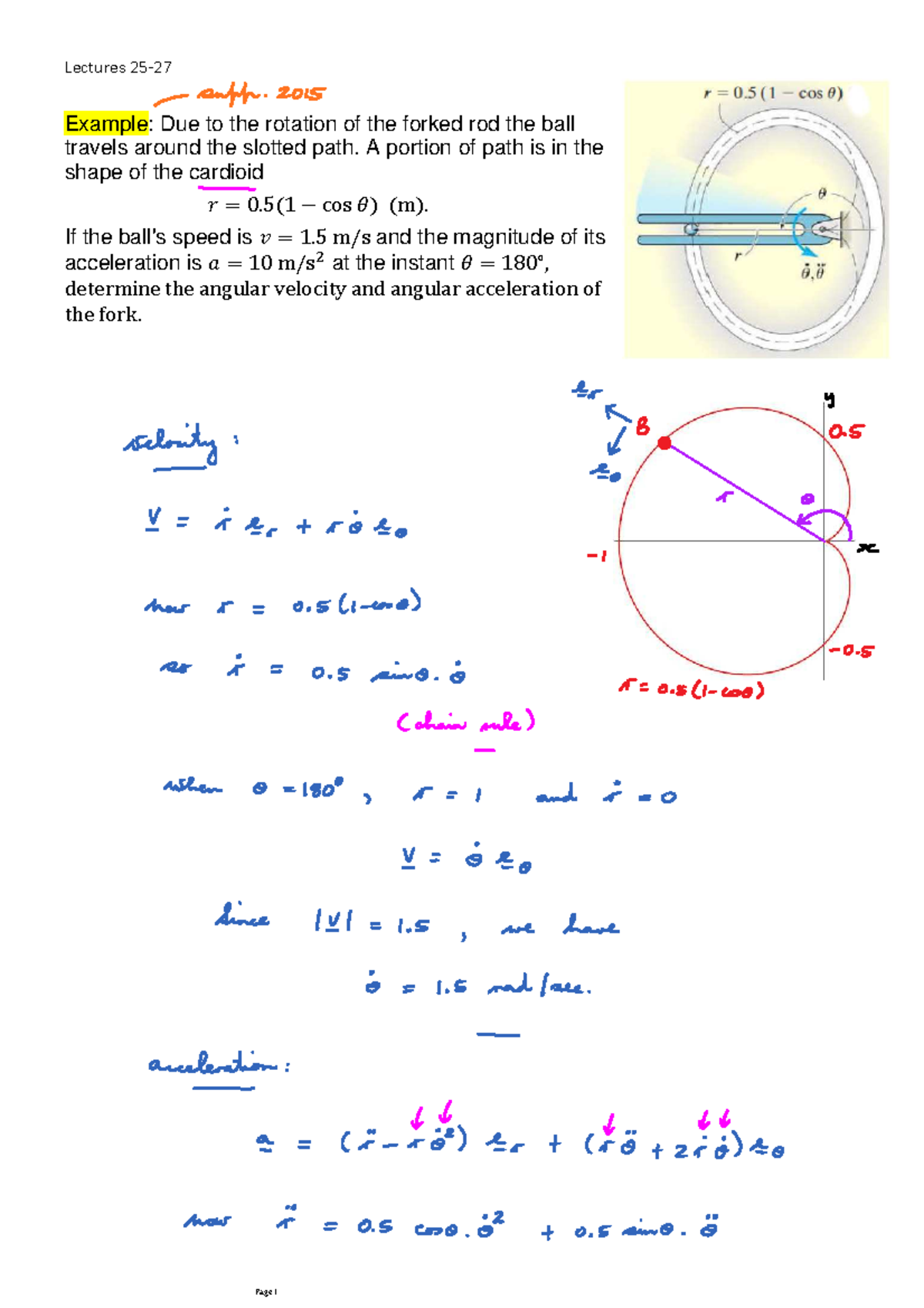Lectures 25-27: Kinematics and Forces in Motion Notes - Studocu