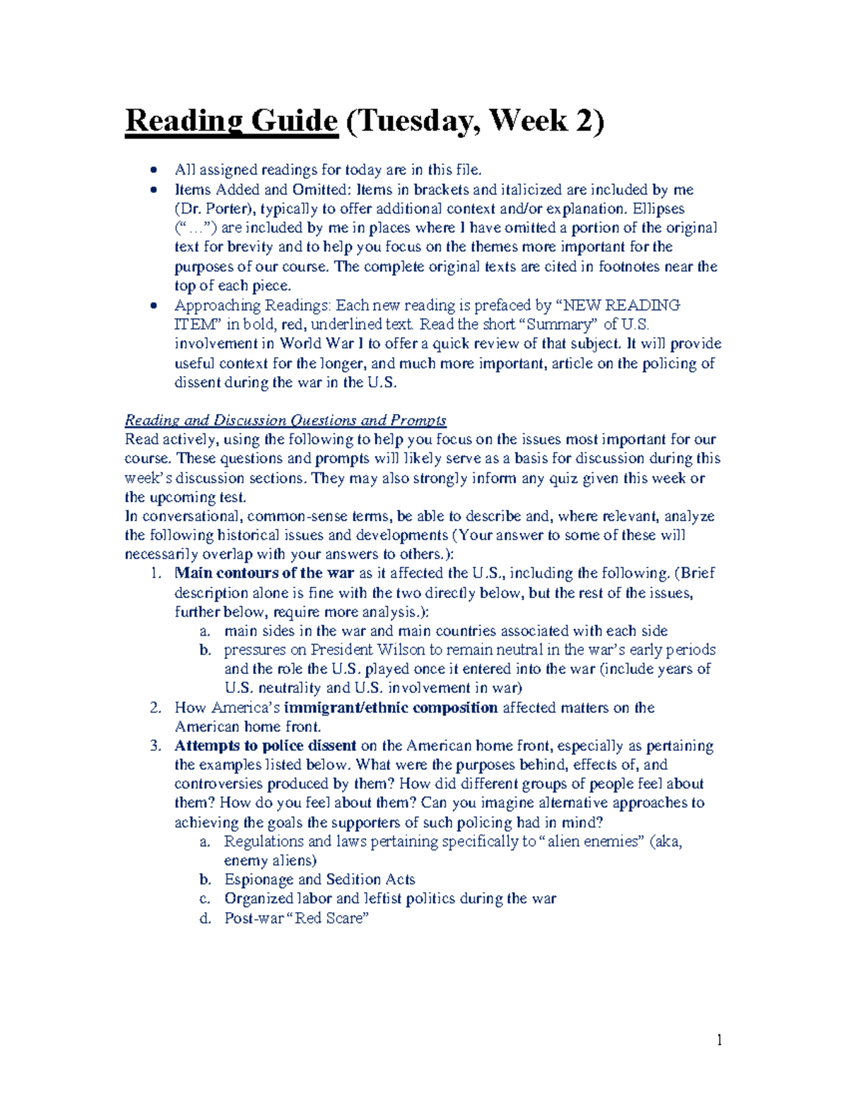 Policing Dissent: The Espionage and Sedition Acts of WWI (HIST 101 ...