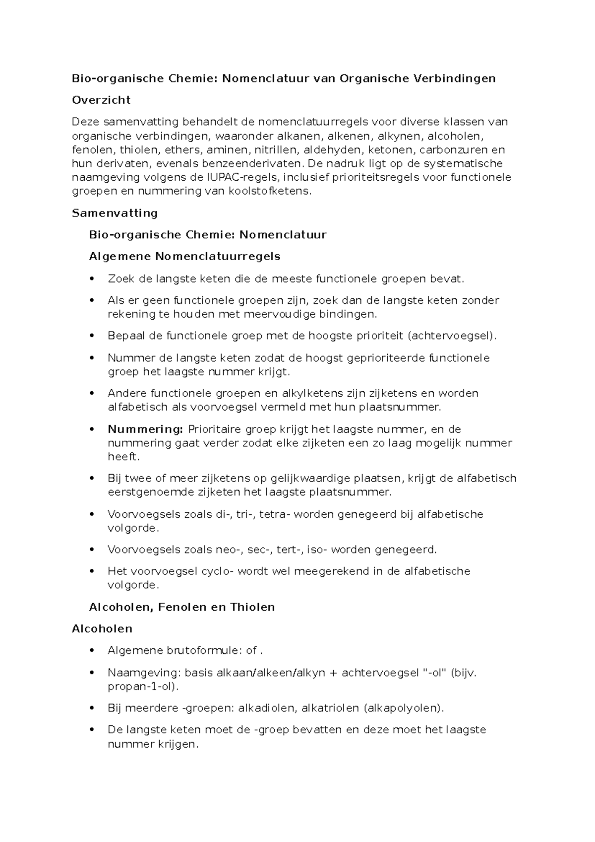 Chemie: Nomenclatuur van Organische Verbindingen - Deel 2 Overzicht ...