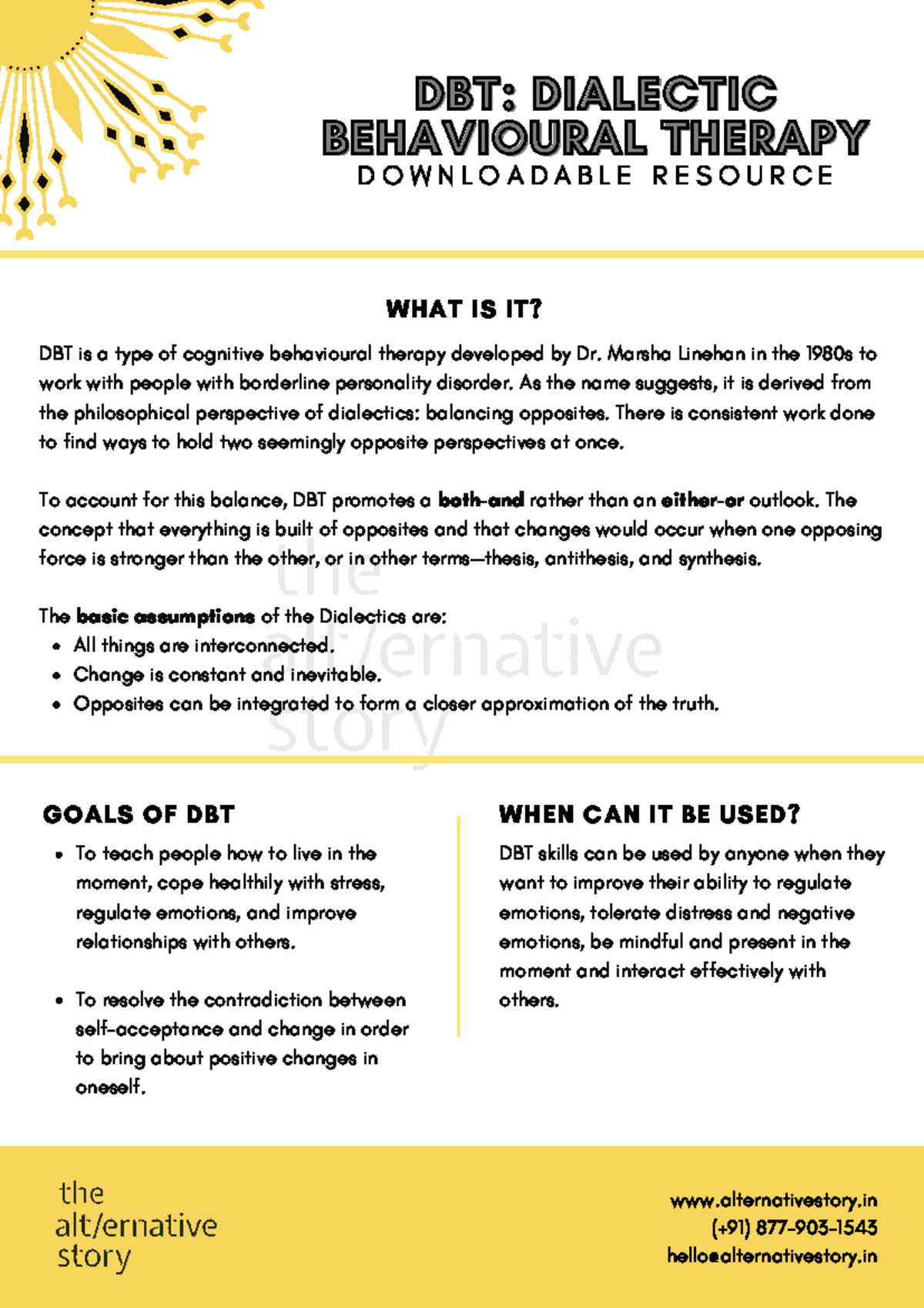 DBT - Dialect behavior therapy - DBT: DIALECTICDBT: DIALECTIC ...