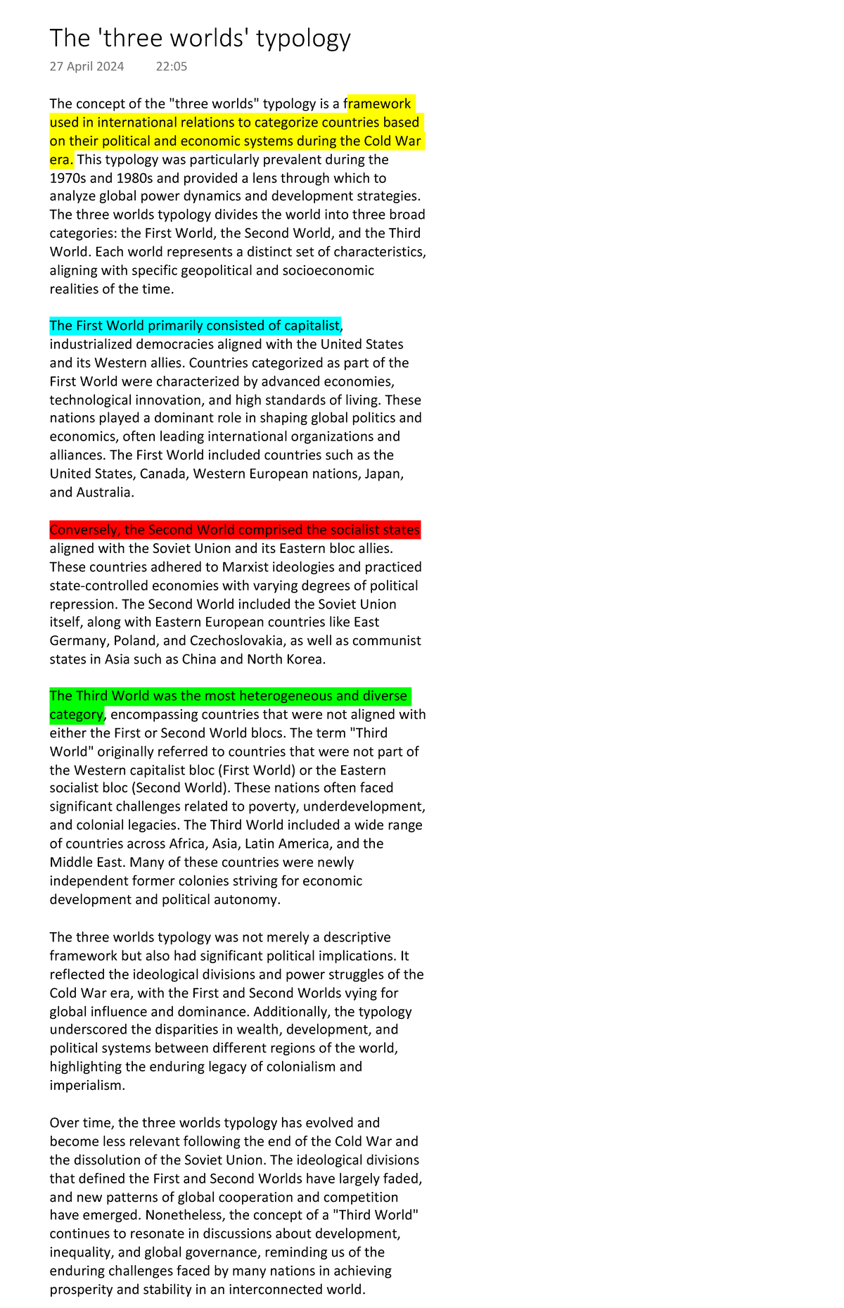 The Three Worlds Typology in International Relations: A Cold War ...