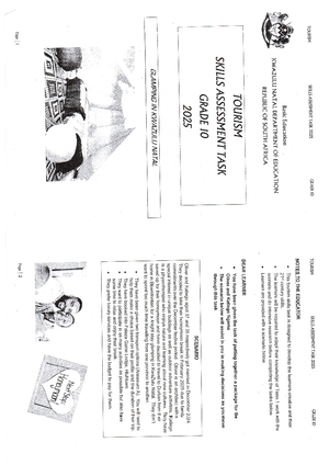 Grade 12 Skills Task 2024 - QP - Grade 12 (Task 2) - 2024 Tourism Skills Assessment Task ...