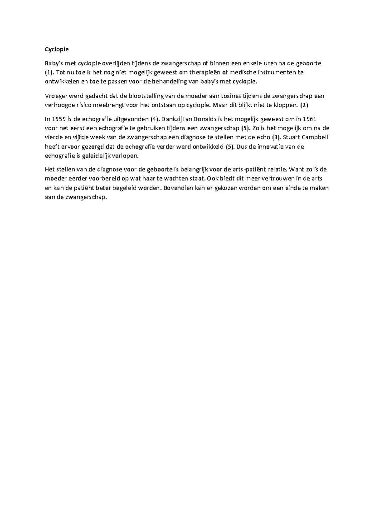 Cyclopie: Diagnoses en Behandeling tijdens de Zwangerschap - Studeersnel