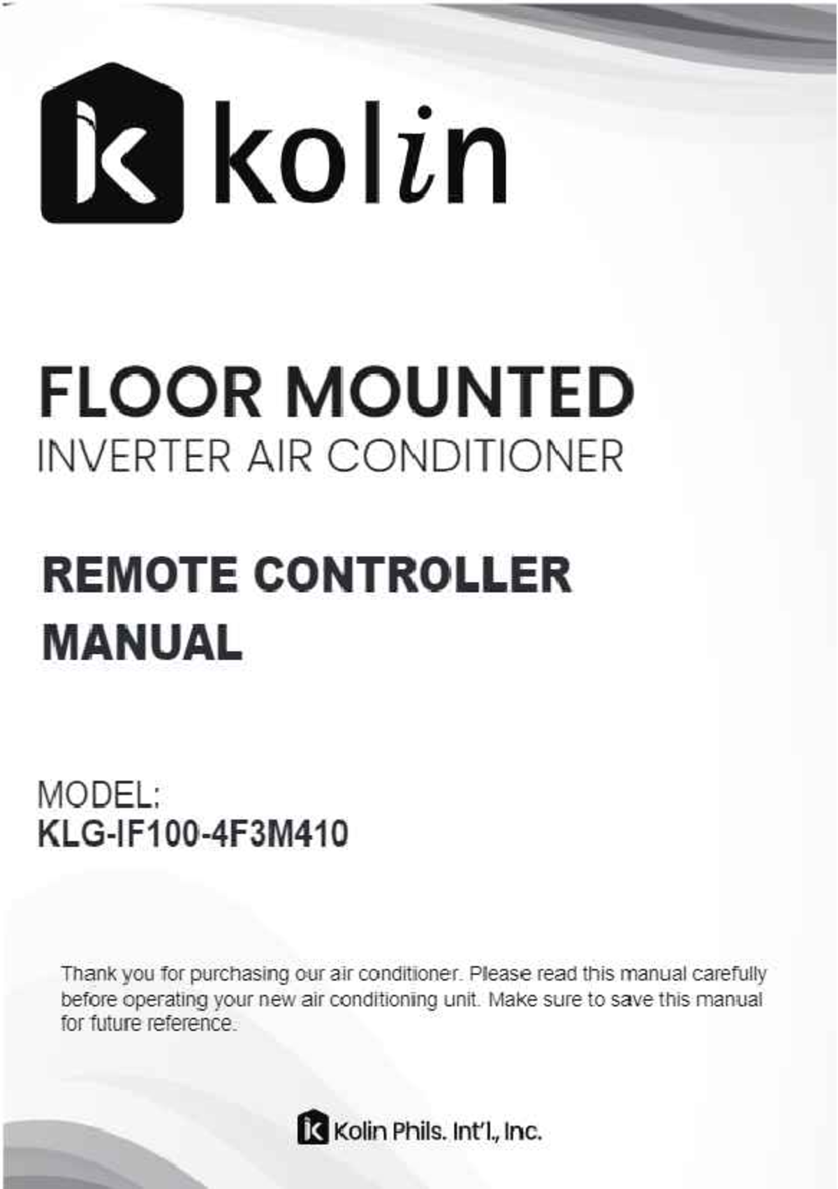 Kolin KAC-10 Remote Controller Manual: Operation & Features Guide - Studocu
