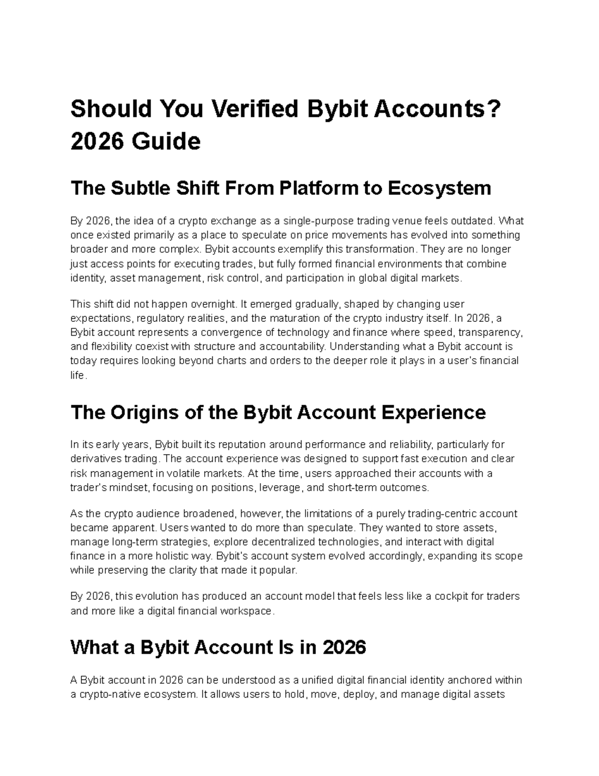 Should You Buy Verified Bybit Accounts? 2026 Comprehensive Guide - Studocu