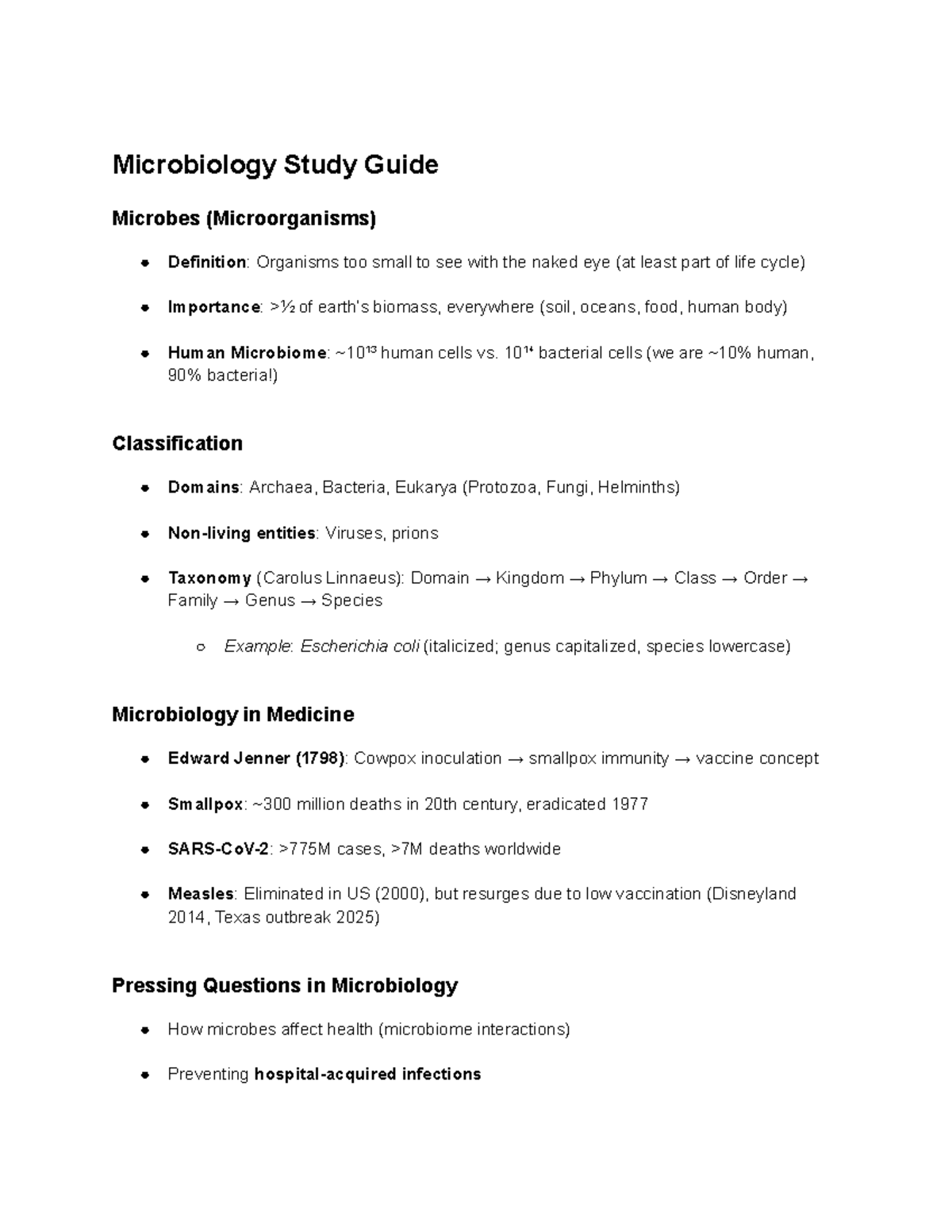 Microbiology Study Guide: Key Concepts & Microscopy Techniques (BIO 101 ...