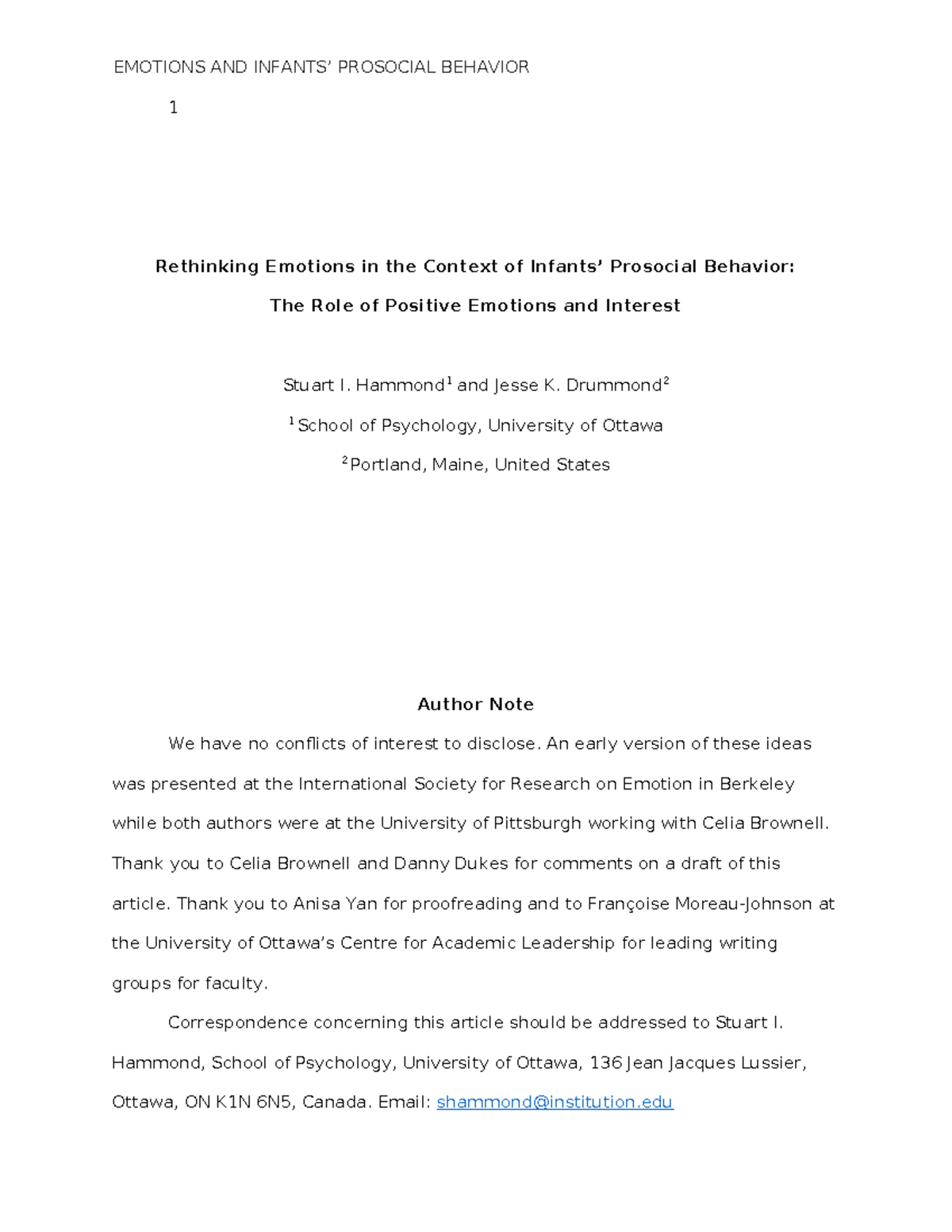 EMOTIONS AND PROSOCIAL BEHAVIOR: A Literature Review on Positive ...