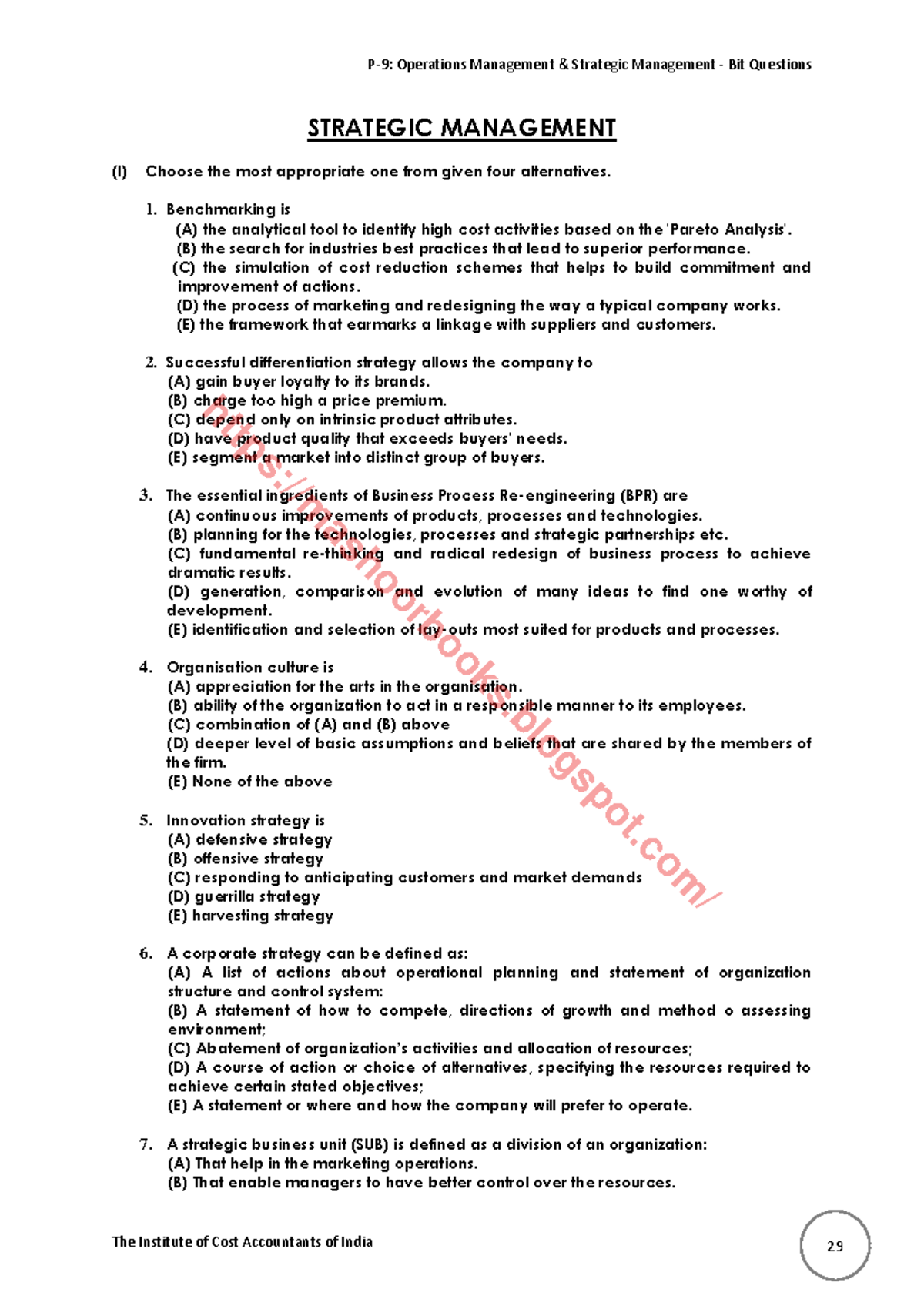 14- Strategic Management Midterm Exam Questions and Answers - Studocu