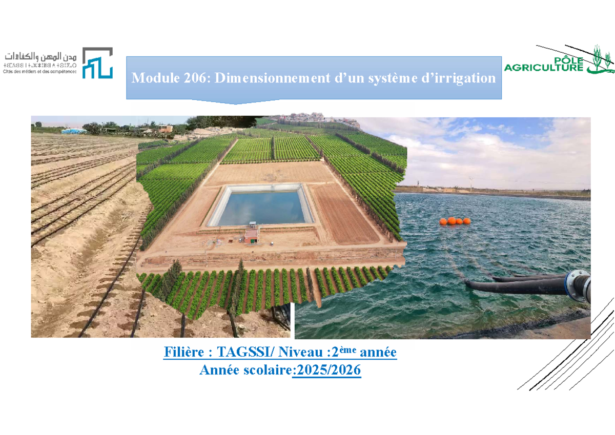 Module 206: Dimensionnement d’un Système d’Irrigation - Studocu