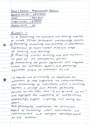 Main Assignment Due 23 April 2025 - SCHOOL OF EDUCATION EDUCATION AND ...