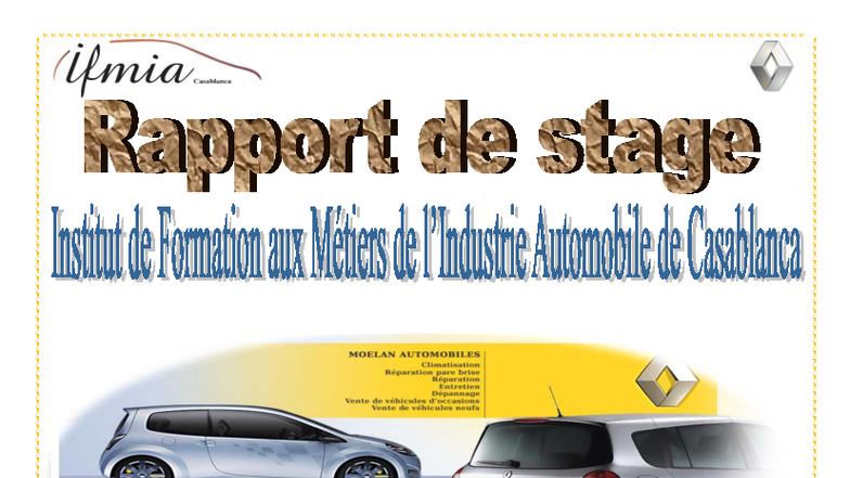 Rapport de Stage en Maintenance Automobile - Période 4-1 - Studocu